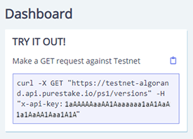 Getting Started with the PureStake API Service | Algorand Developer Portal